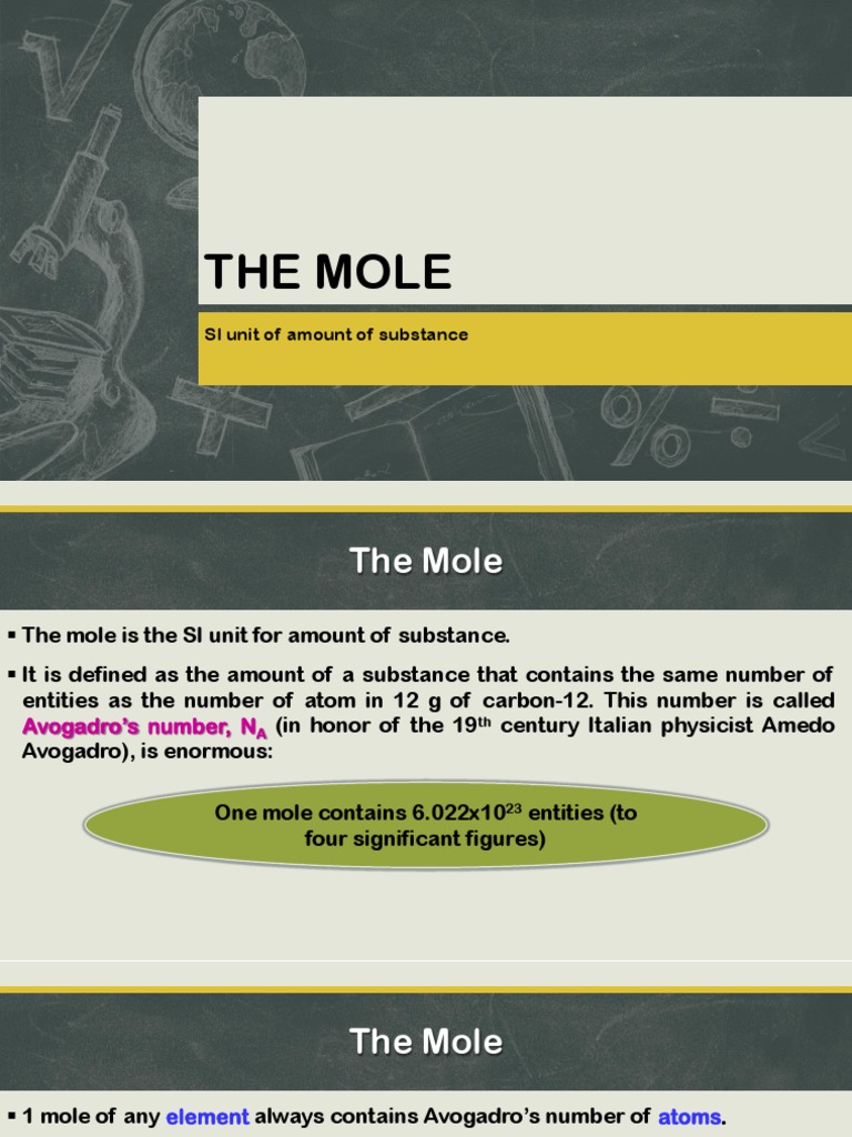 The Mole PDF | PDF | Mole (Unit) | Chemical Compounds