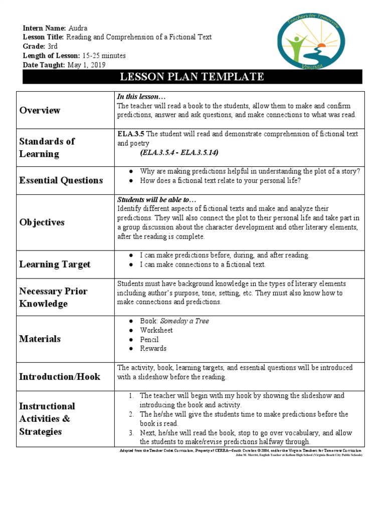 3rd Grade Lesson Plan | PDF | Reading Comprehension | Communication