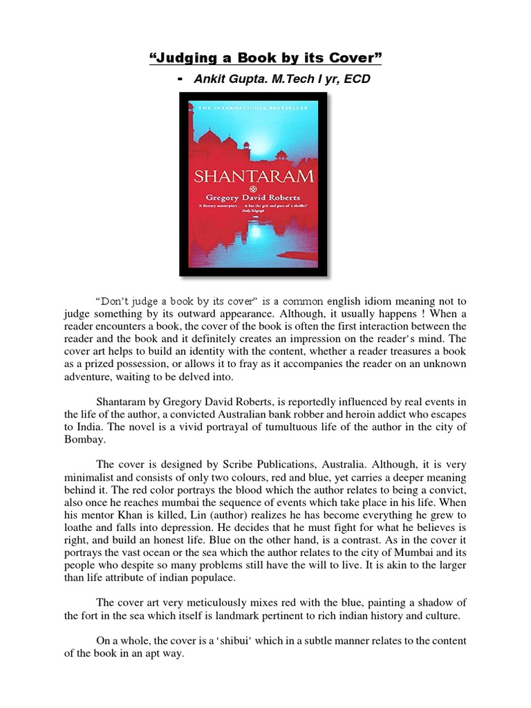 "Judging A Book by Its Cover": Ankit Gupta. M.Tech I Yr, ECD | PDF