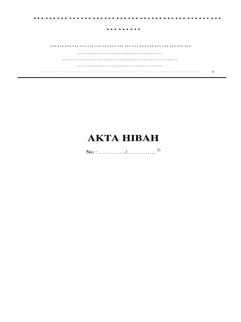CONTOH Akta Hibah | PDF