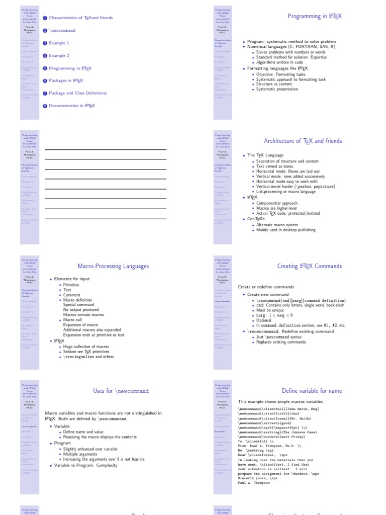 Programming in LaTex | PDF | Te X | Macro (Computer Science)