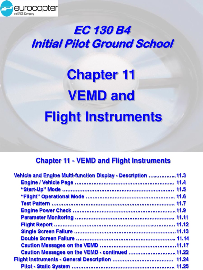 EC 130 B4-11 VEMD and Flight Instruments | PDF | Aviation | Aerospace ...