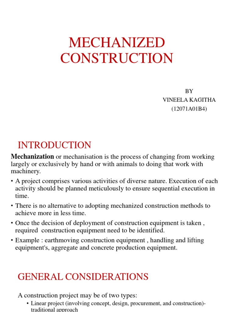 Mechanization in Construction Benefits | PDF | Heavy Equipment | Crane ...