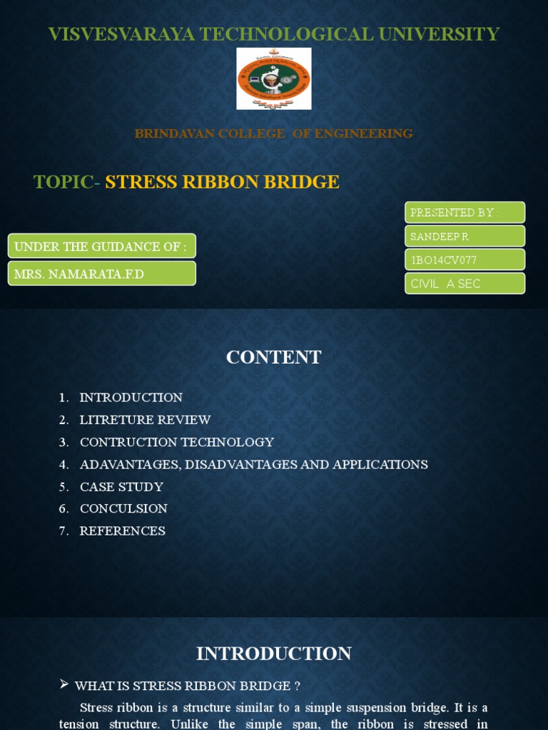 Stress Ribbon Bridge Overview and Analysis | PDF | Stress (Mechanics ...