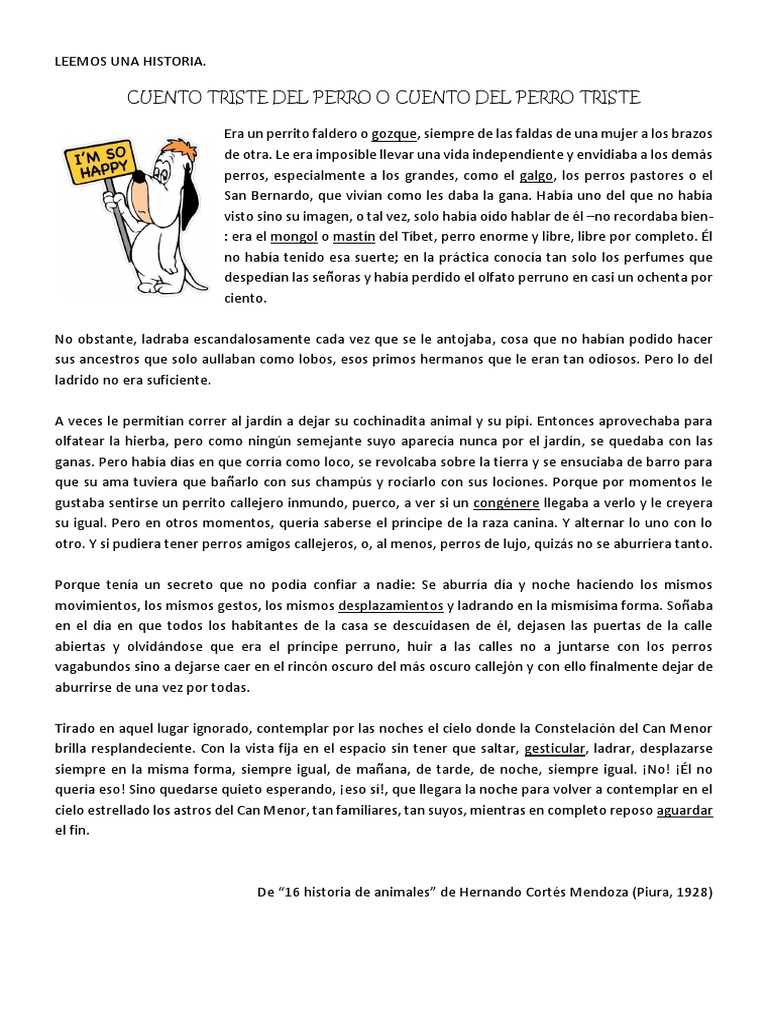 Lectura-Primaria Cuento Triste Del Perro | PDF | Perros