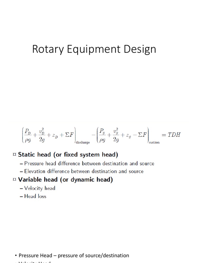 Rotary Equipment Design Considerations: Calculating Pressure Head ...