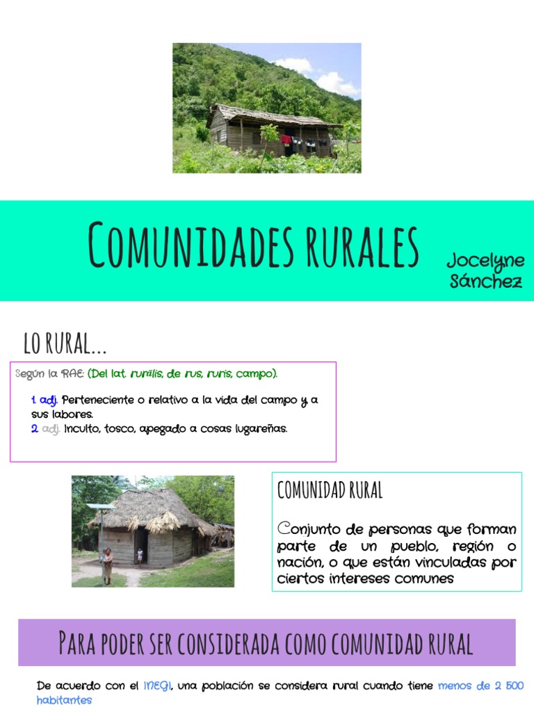 Sociologia Comunidades Rurales PDF | PDF | Área rural | Entorno natural