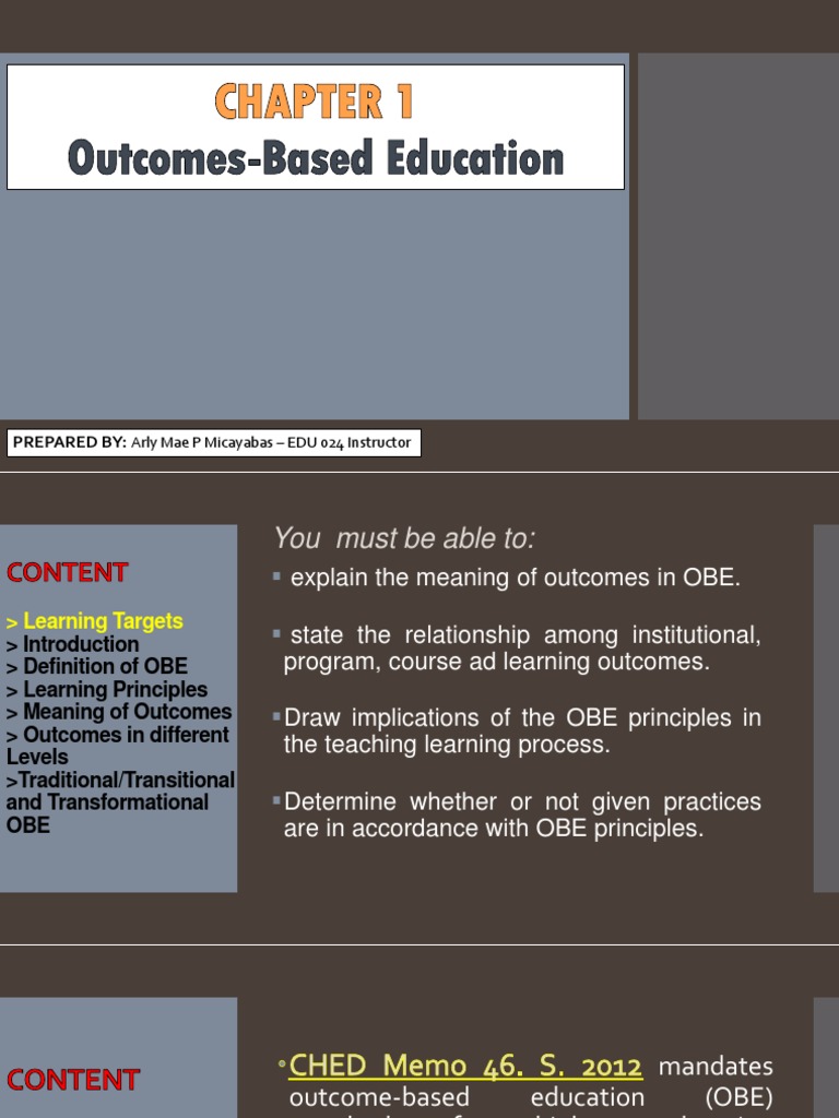 Outcome Based Education | PDF | Change | Learning