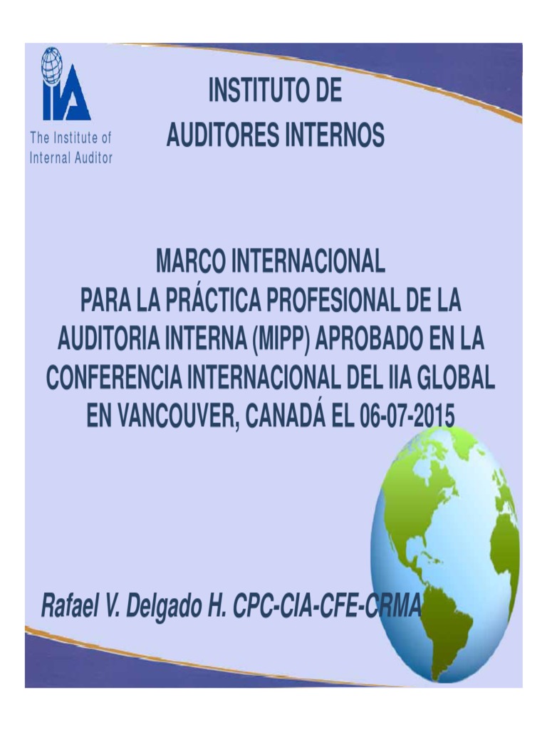 MARCO PARA LA PRACTICA INTERNACIONAL DE LA AUDITORIA INTERNA ...
