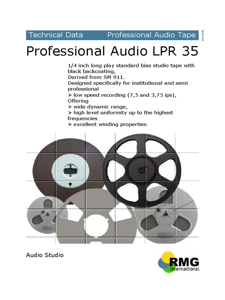 Professional Audio LPR 35 | PDF | Compact Cassette | Hertz