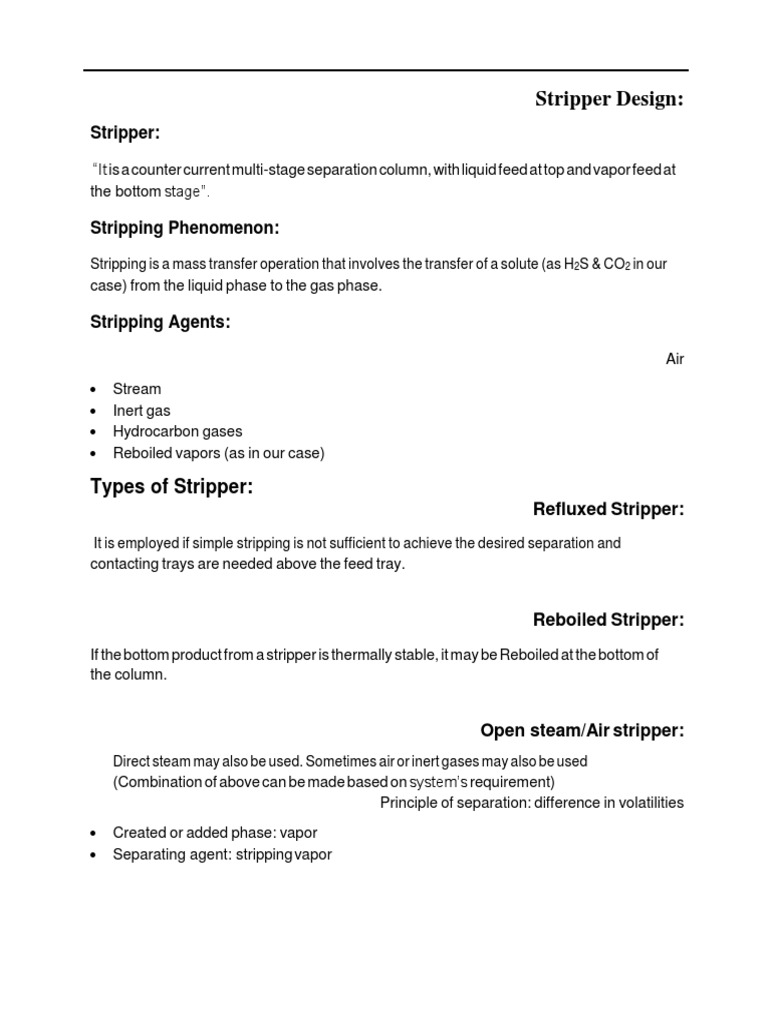 Stripper Design | PDF | Physical Chemistry | Chemical Engineering