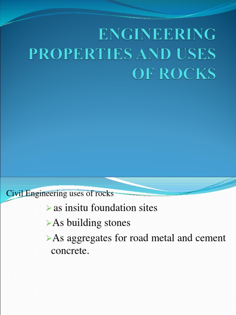 Engineering Properties and Uses of Rocks | PDF | Deformation ...