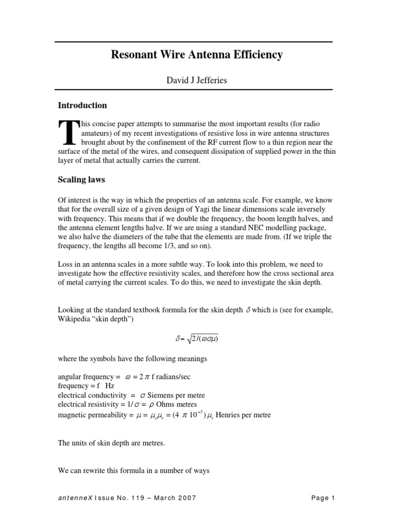 Metal Antenna Efficiency | PDF | Antenna (Radio) | Electrical ...