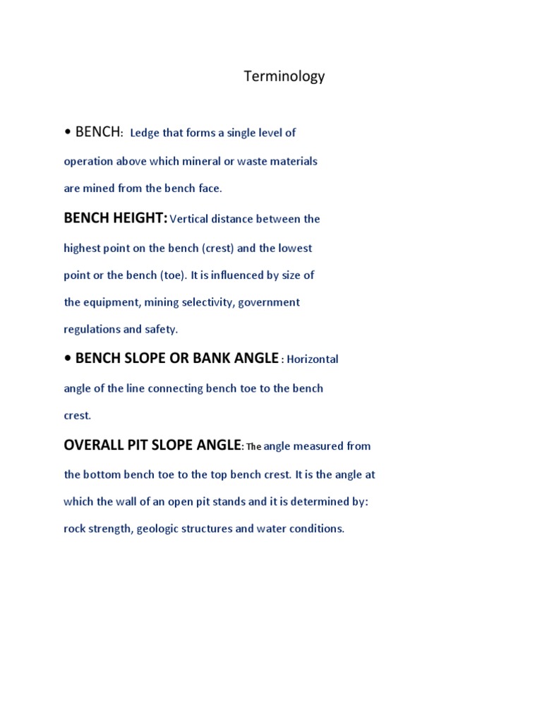 Terminology: Bench Height | PDF | Science & Mathematics | Technology ...
