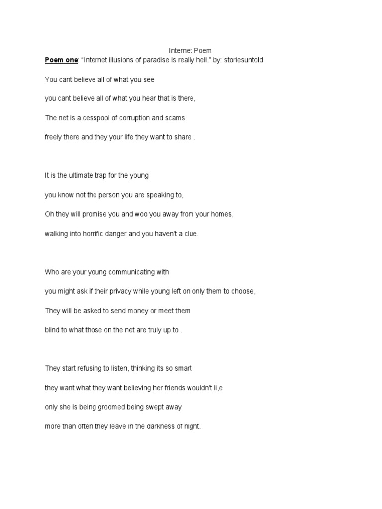 Internet Poems | PDF | Social Media | Popular Culture & Media Studies