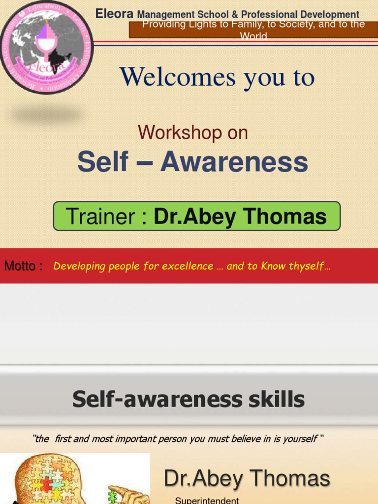 Welcomes You To: Self - Awareness | PDF | Swot Analysis | Self Concept