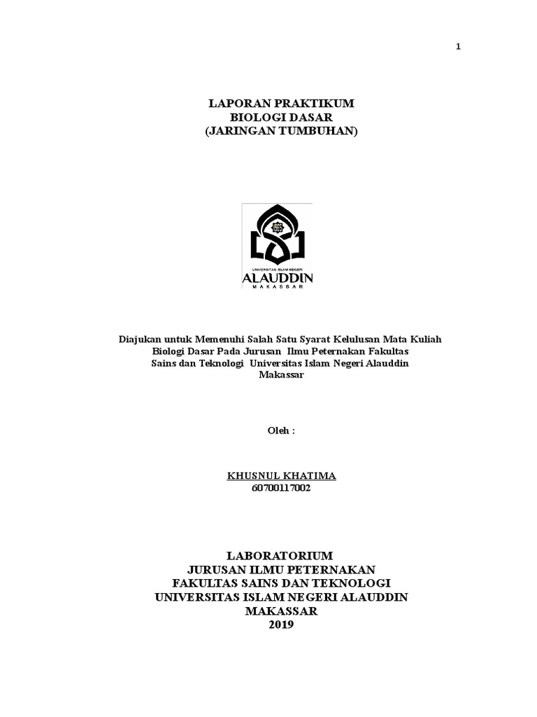Laporan Praktikum Jaringan Tumbuhan Khusnul | PDF
