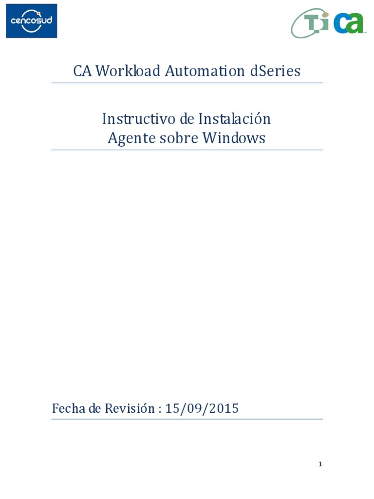 Instalación de CA Workload Automation Agent | PDF | Microsoft Windows ...
