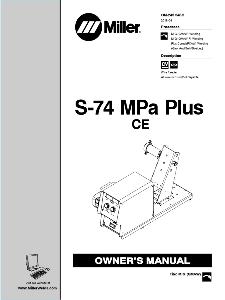 Alimentador Miller S74 MPA Plus PDF | PDF | Welding | Construction