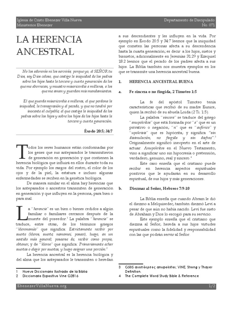 071 La Herencia Ancestral | PDF | Abrahán | Pecado