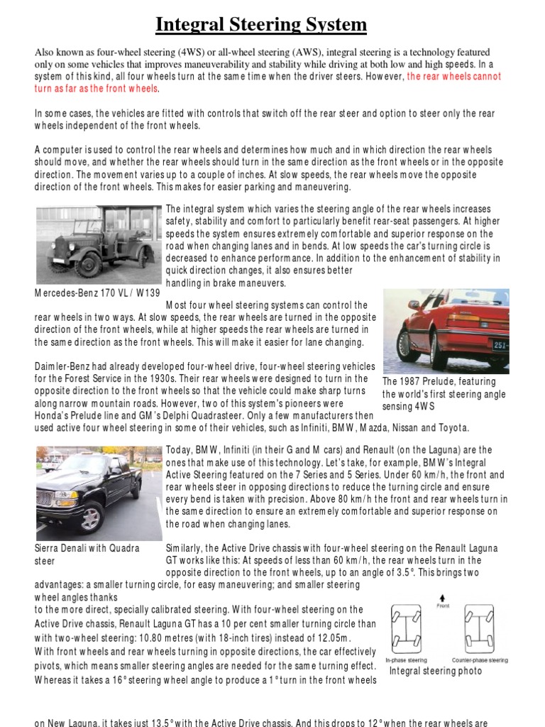 Integral Steering System | PDF | Steering | Motor Vehicle