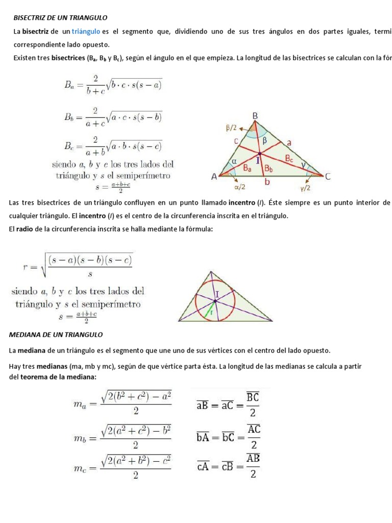 Bisectrices y Mediatrices en Triángulos | PDF | Triángulo | Geometría ...