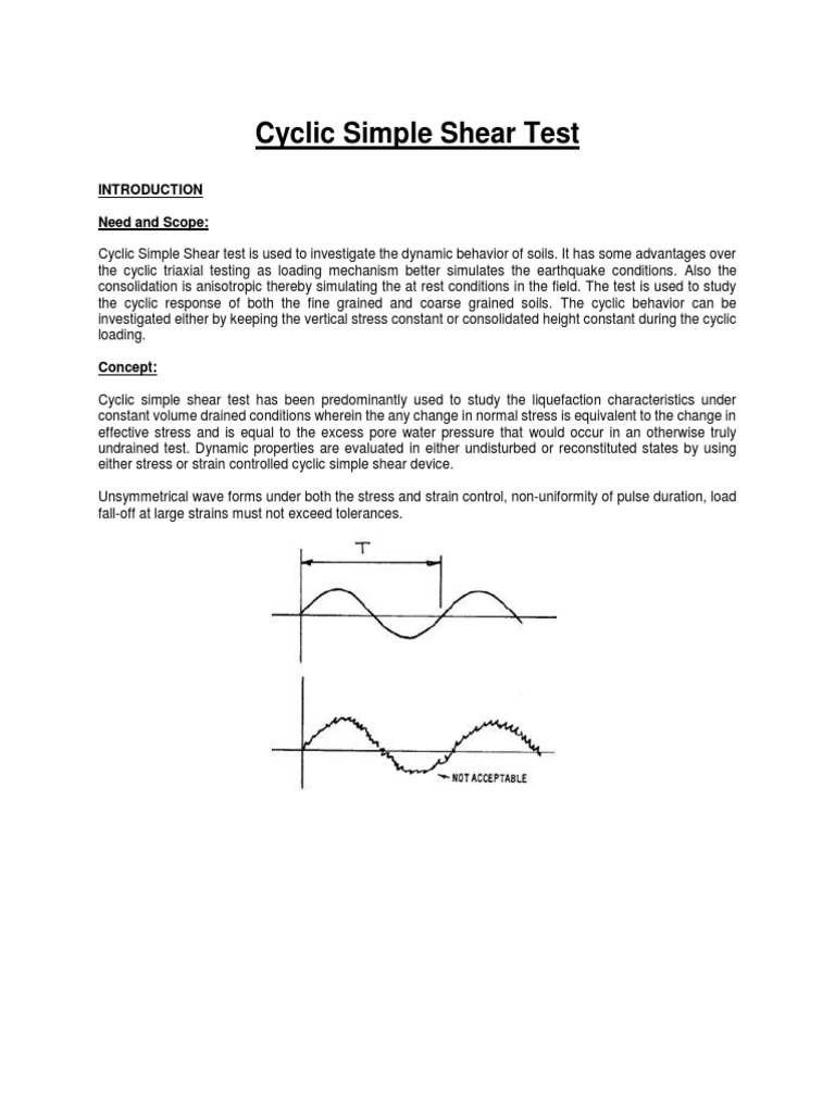 Cyclic Simple Shear Test: Need and Scope | PDF | Classical Mechanics ...
