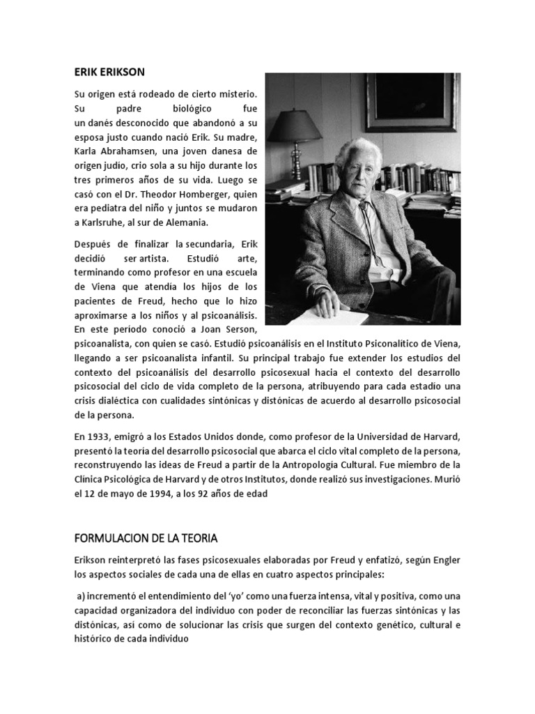 Erik Erikson | PDF | Adultos | Sicología