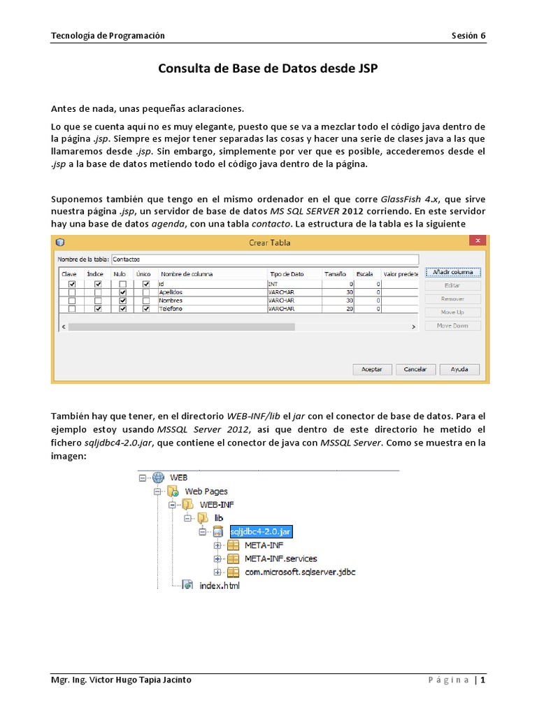 Tarea | PDF | Páginas del servidor Java | Java (lenguaje de programación)