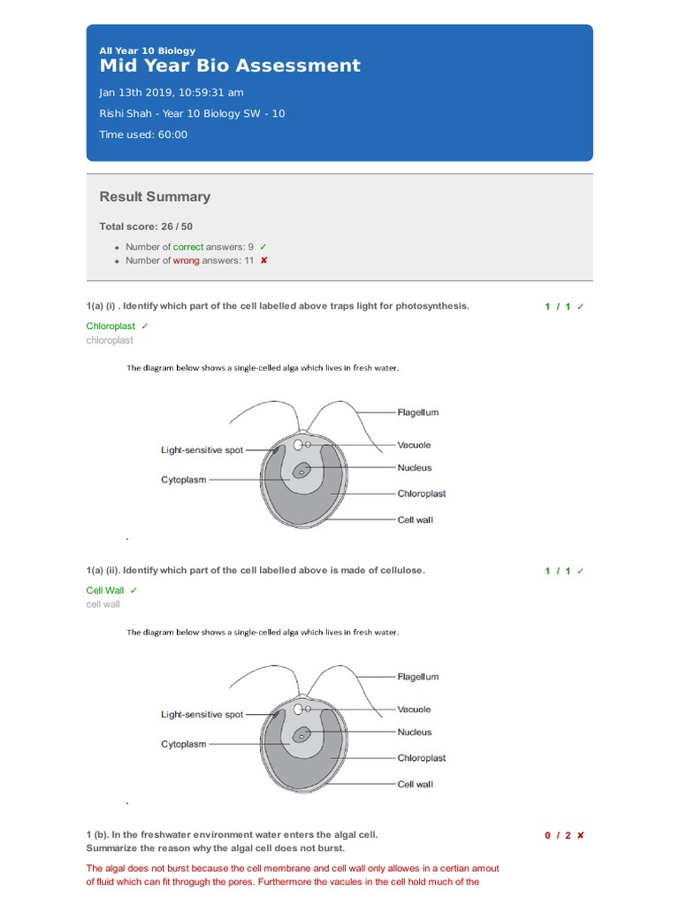 All Year 10 Biology - Mid Year Bio Assessment - Rishi Shah - Year 10 ...