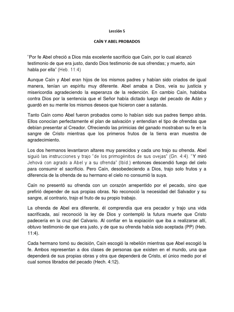Cain y Abel Probados | PDF | Caín y Abel | Cristianismo