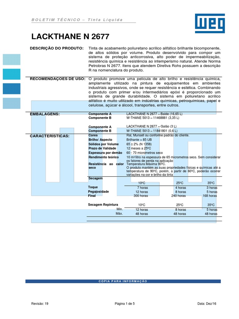 Lackthane N 2677 | PDF | Tinta | Umidade