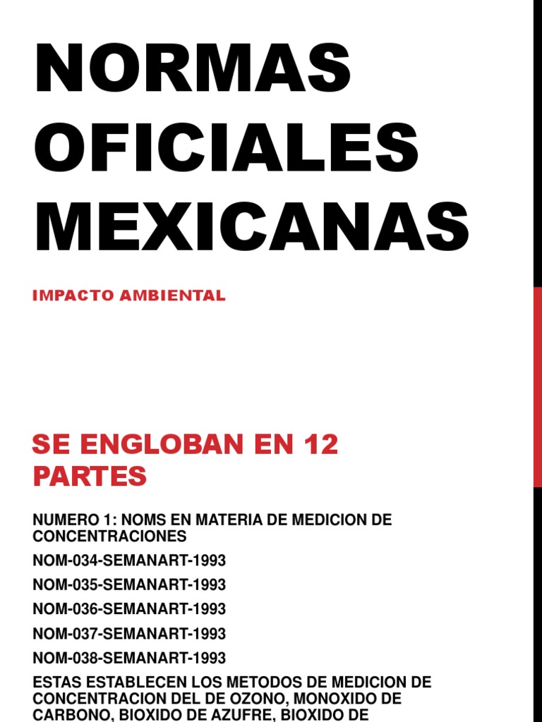 Normas Oficiales Mexicanas | PDF | Partículas | La contaminación del aire