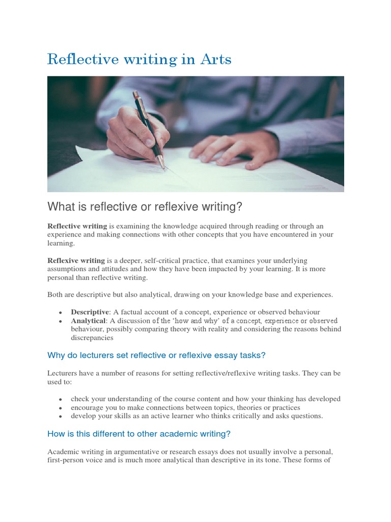 Reflective vs. Reflexive Writing in Arts | PDF | Essays | Learning