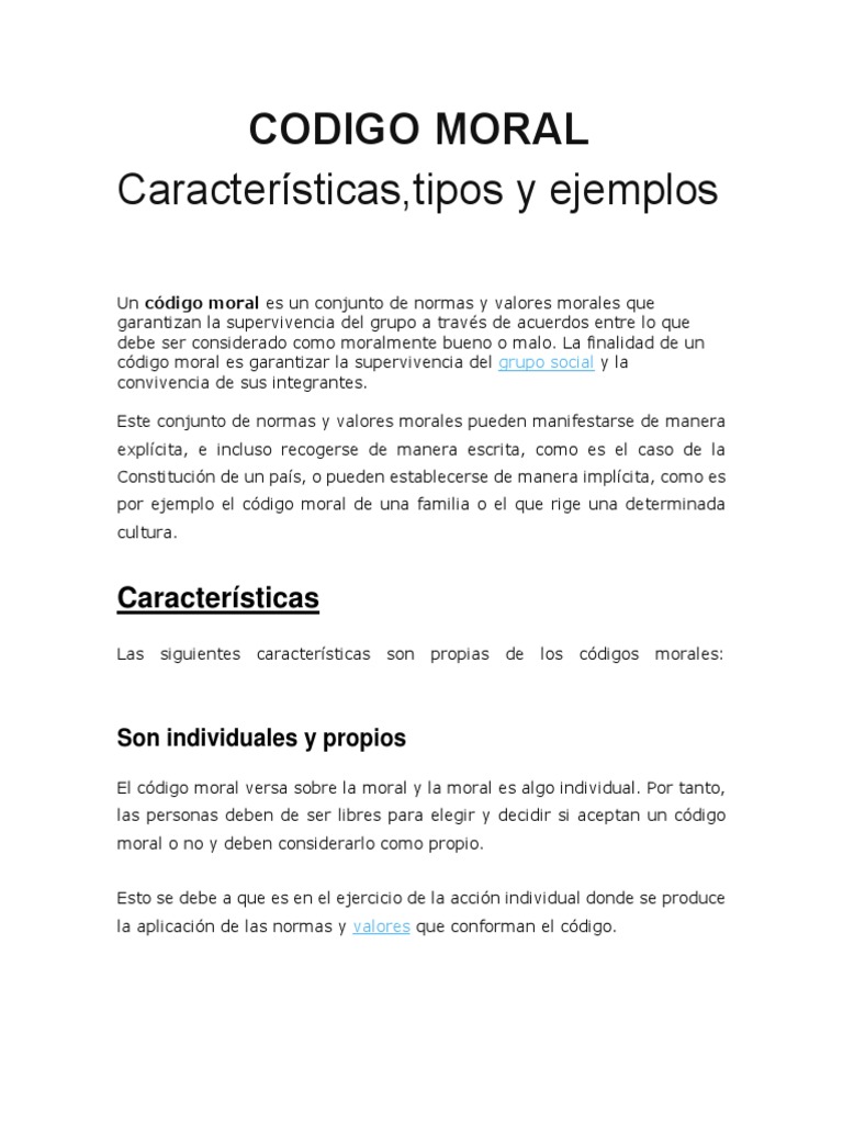 Codigo Moral | PDF | Moralidad