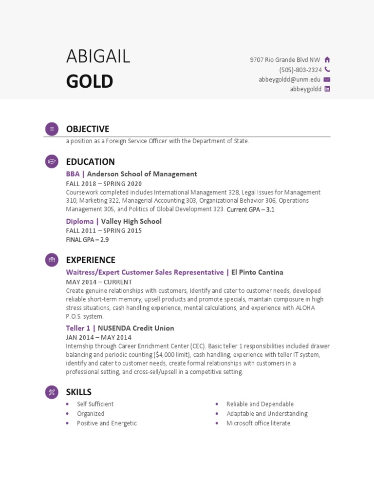 Eportfolio Final Resume 2019 | PDF | Economies | Cognition