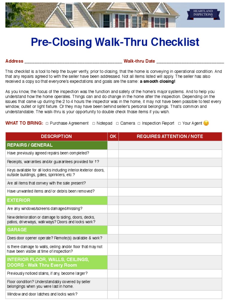 Pre-Closing Checklist 2019 | PDF | Dishwasher | Kitchen