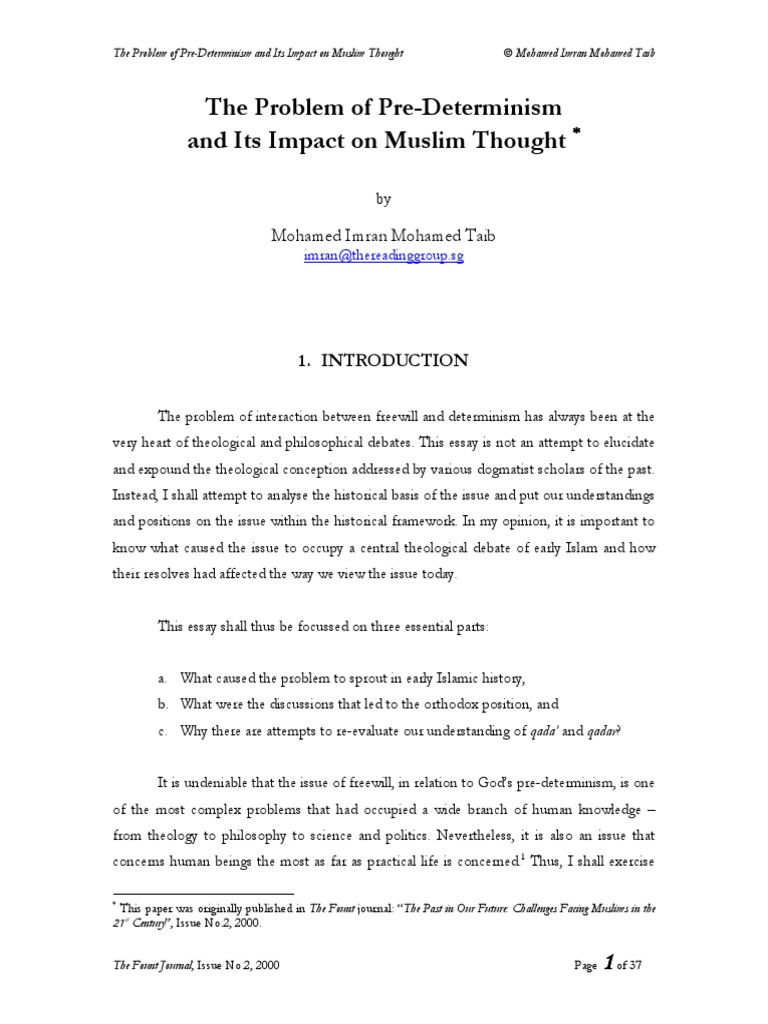 The Problem of Predeterminism and Its Impact | PDF | Free Will ...