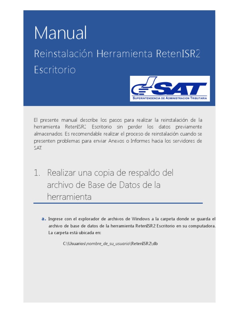 Manual Reinstalación RetenISR2 | PDF | Archivo de computadora | Point and Click