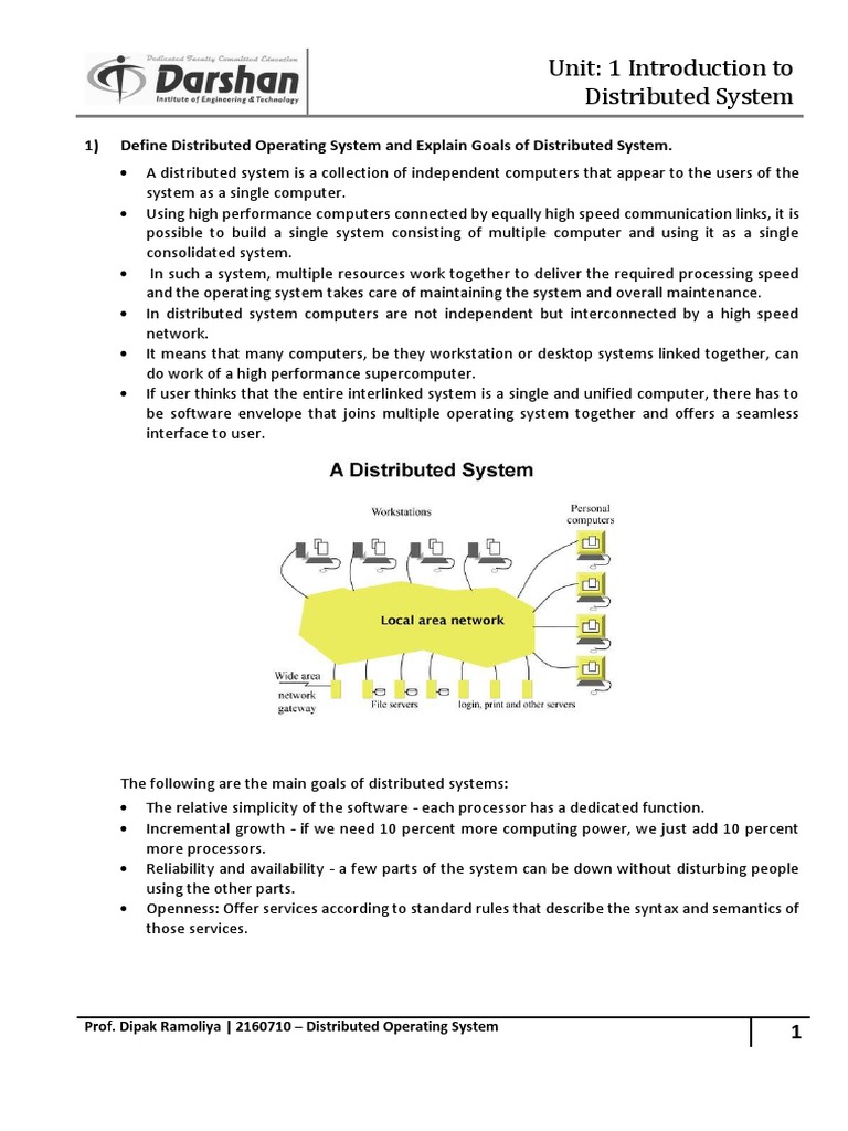 Unit: 1 Introduction To Distributed System | PDF | Internet Protocol Suite | Osi Model