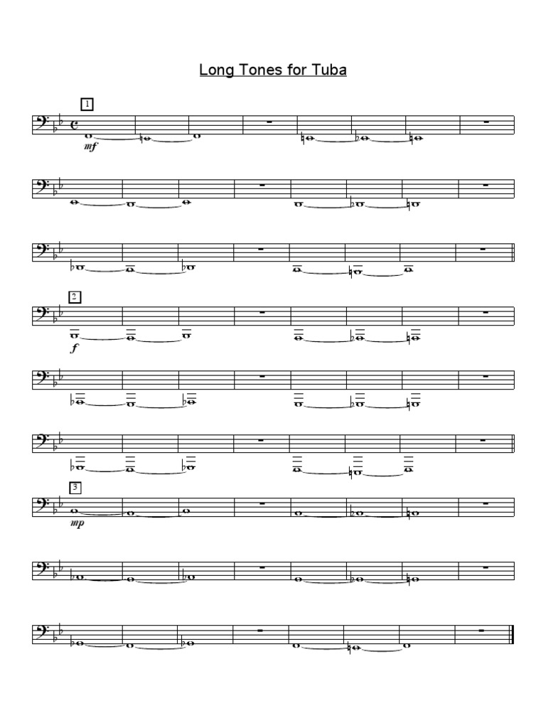 Long Tones For Tuba | PDF