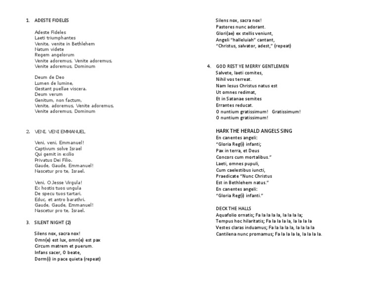 Latin Christmas Carols Setlist For 2017 | PDF