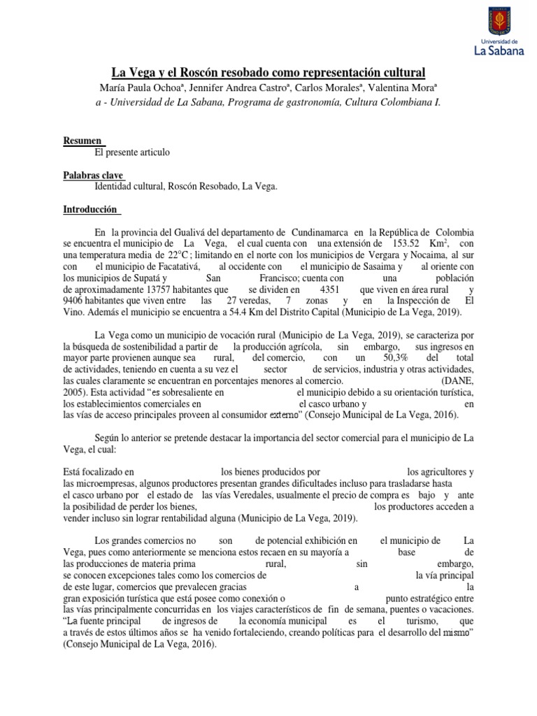 Roscón Resobado: Cultura y Economía en La Vega | PDF | Panadería | Sociedad