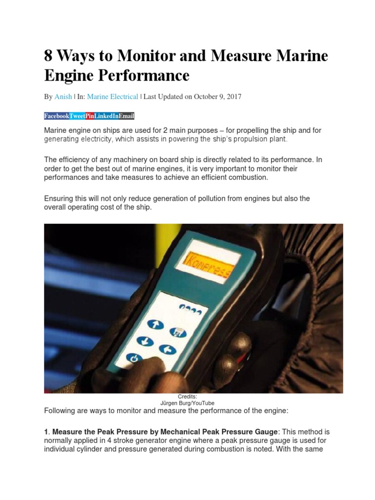 8 Ways To Monitor and Measure Marine Engine Performance | PDF | Marine ...