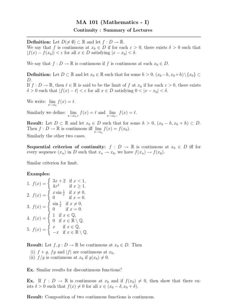 Continuity | PDF | Continuous Function | Functions And Mappings