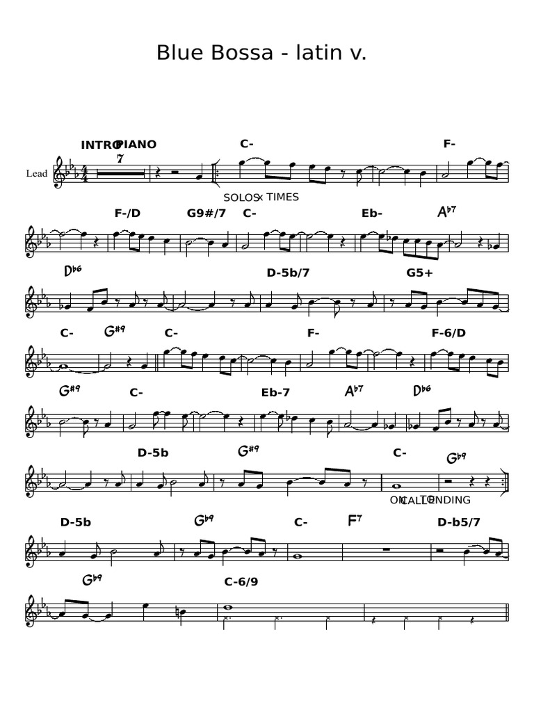 Analysis of the Musical Structure and Latin Jazz Elements in 'Blue ...