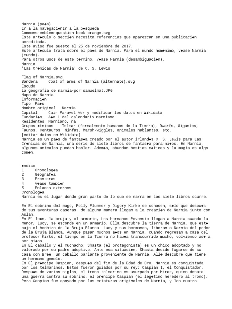 Narnia Pais | PDF | Las cronicas de Narnia | C. S. Lewis