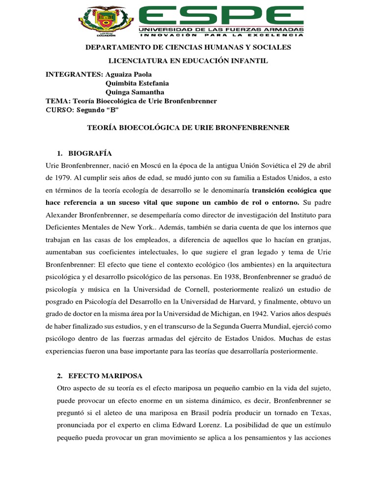 Bronfen Brenner | PDF | Sicología | Comportamiento