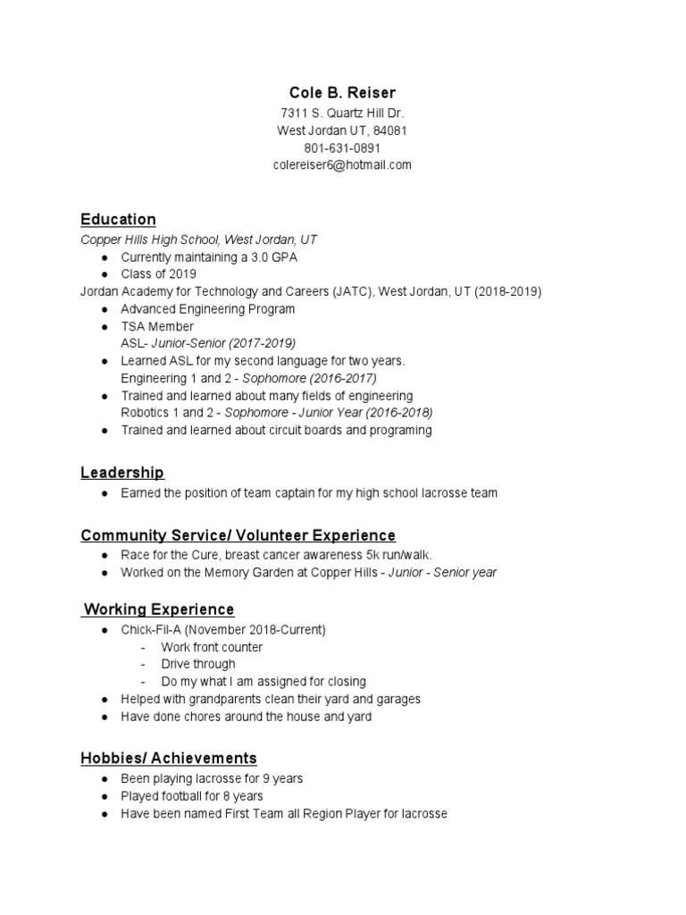 Resume 2018 | PDF