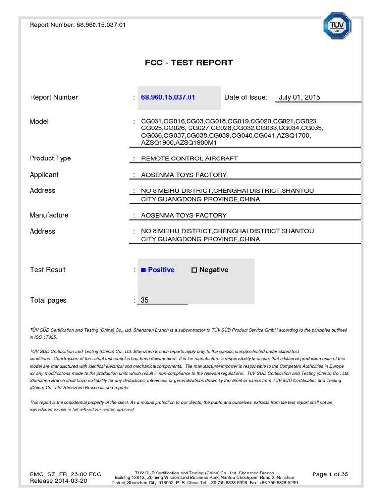 FCC - Test Report: Report Number: Date of Issue: July 01, 2015 | PDF ...